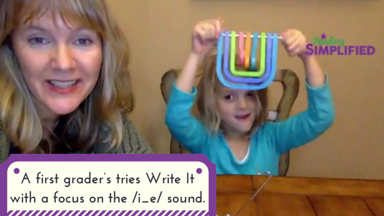 A first grader tries Write It with a focus on the /i_e/ sound ...