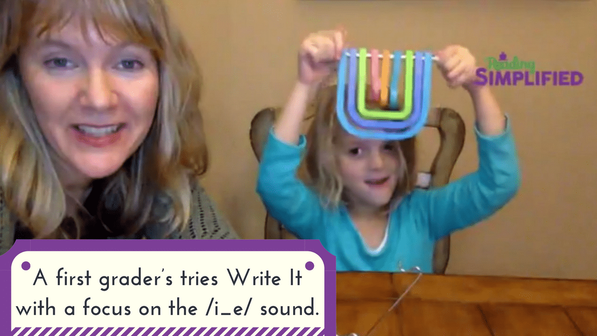 A first grader tries Write It with a focus on the /i_e/ sound ...