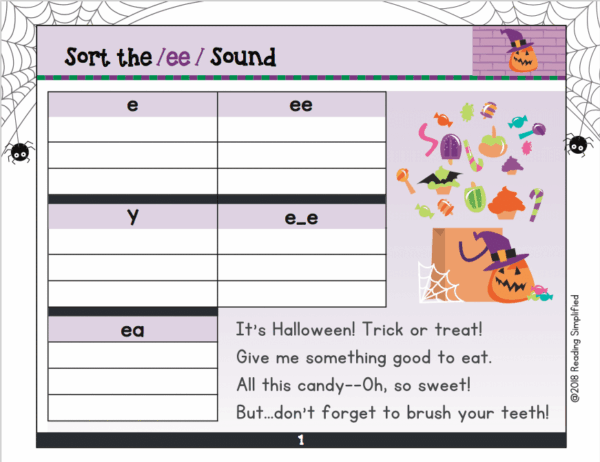 Halloween Sort It Freebie | Reading Simplified