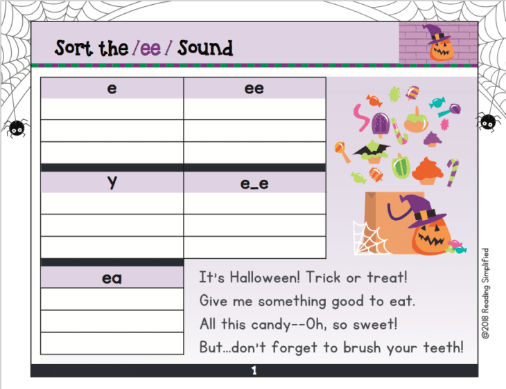 Halloween Sort It Freebie | Reading Simplified