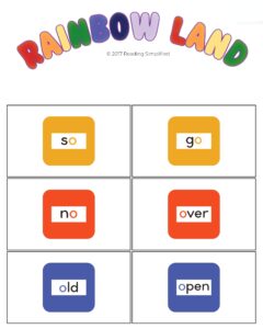Rainbow Land Freebie & Sort It Packet | Reading Simplified